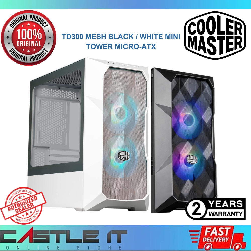Cooler Master MasterBox TD300 MESH BLACK / WHITE Mini Tower Micro-ATX ...