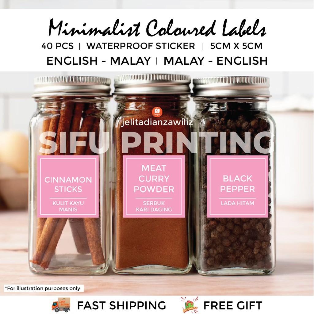 in stock READY STOCK | 40 PCS Minimalist Coloured Labels | KALIS AIR ...