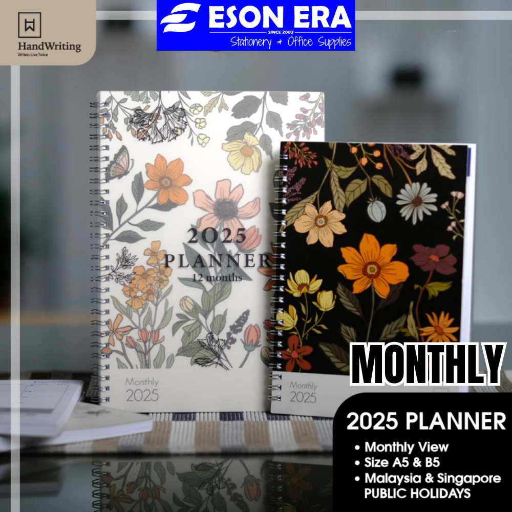 Handwriting 2025 Monthly Planner Notebook with Single Line Pages PNF-A5 ...