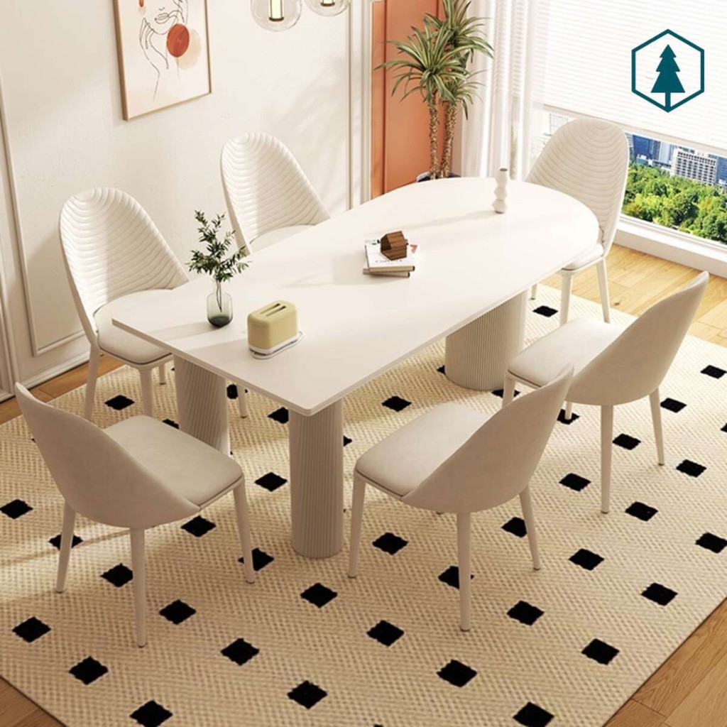 RY Dining Table Style Integrated Design Of Rock Board Elliptical Family ...