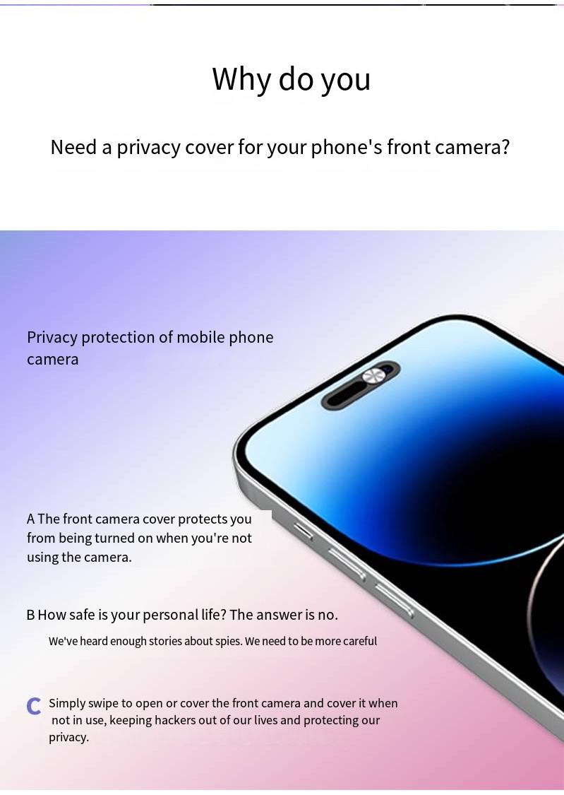 Front camera cover IPhone16 Anti-spy camera cover Lens Privacy sticker ...