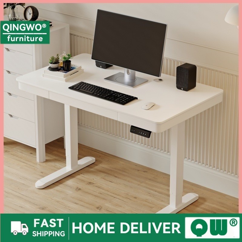 Height Table Home Smart Adjustable Computer Desk With Drawers (EW ...