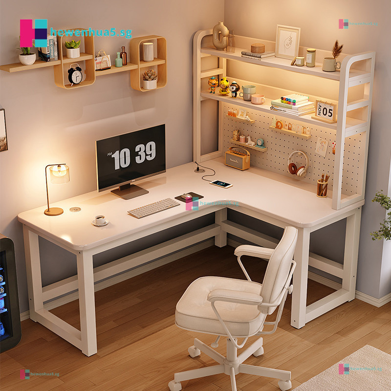 Corner Desk Home Study Desk Hutch All-In-One Table Corner Hole Plate ...