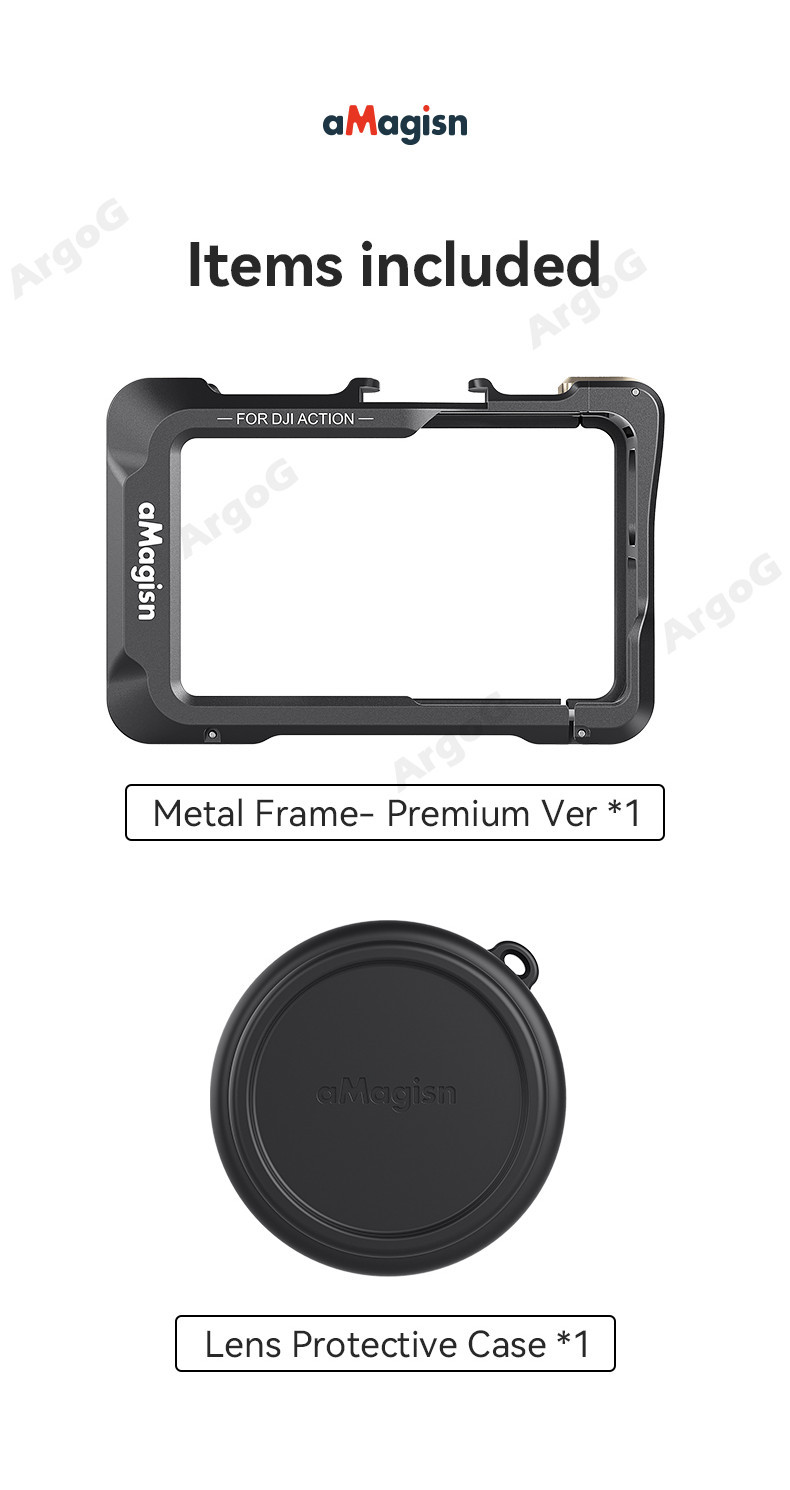 aMagisn Metal Frame Cage For DJI Osmo Action 5 Pro / Action 4/3 ...
