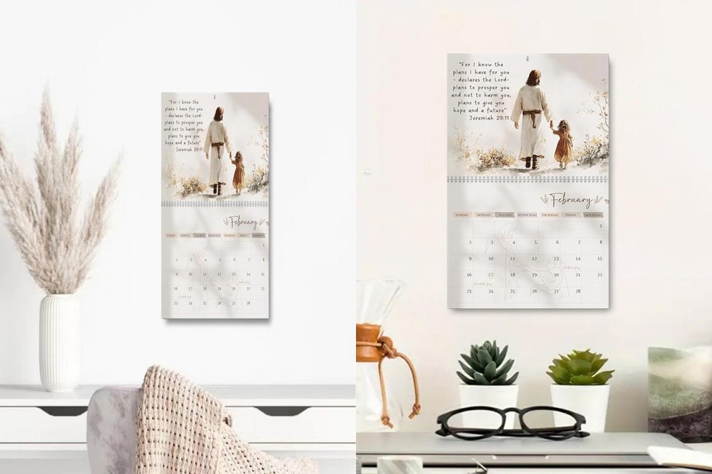 Inspirational Planner Devotional Calendar with Bible Verses 2025 Jesus ...