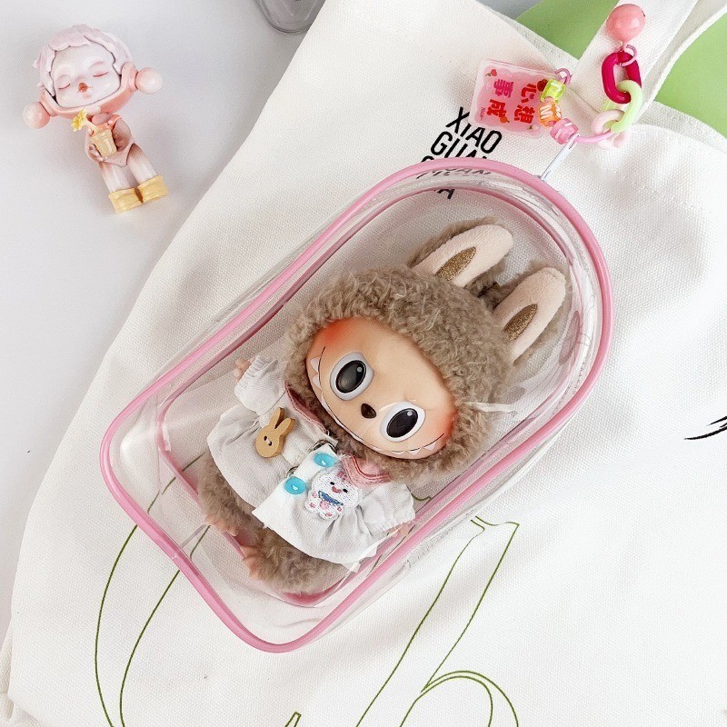 19cm Plush Labubu V1 Cover Creative Bag Pendant with Keychain Pvc ...
