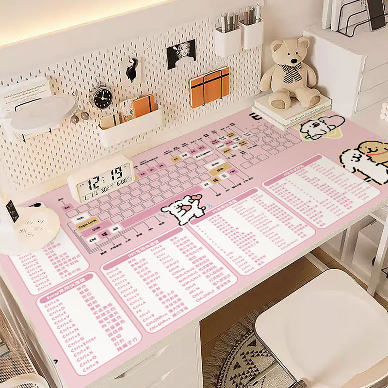 Creative Office Shortcut Keys Leather Desk Mat Cute Ins Style Computer ...