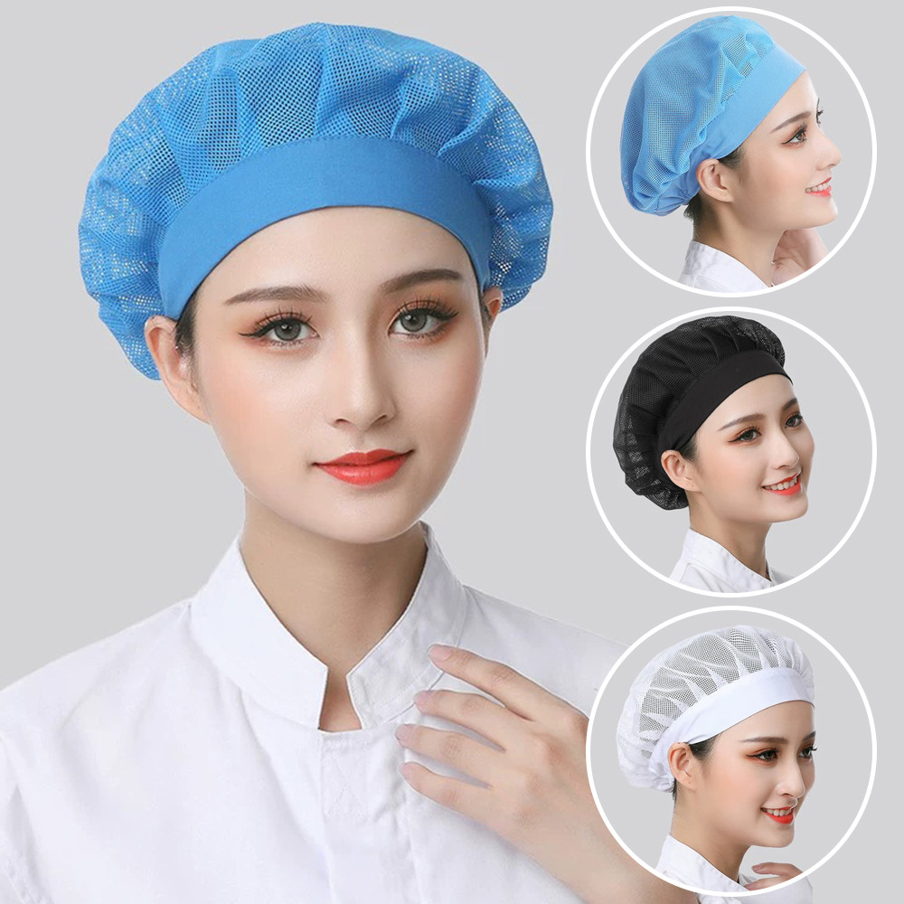 Elastic Adjustable Chef Net Hat - Cooking Hygienic Cap - Cook Bundled ...
