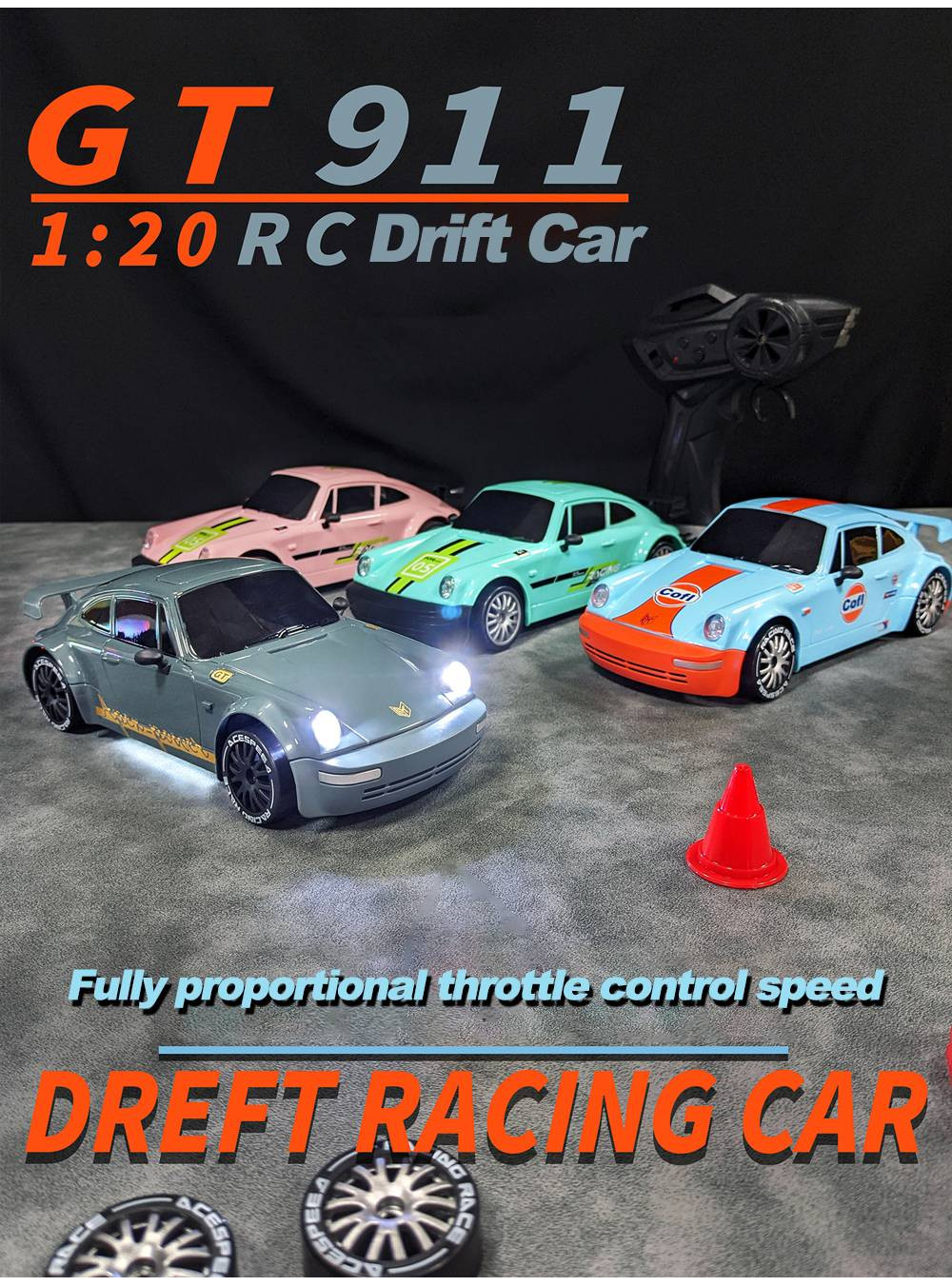 Limited Edition 1/20 4WD RC Drift Car Porsche 933 2.4G Remote Control ...