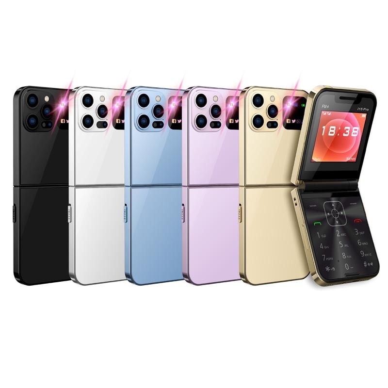 I15 Pro MIni Fold Mobile Phone 2G GSM Dual SIM Card Speed Dial Video ...