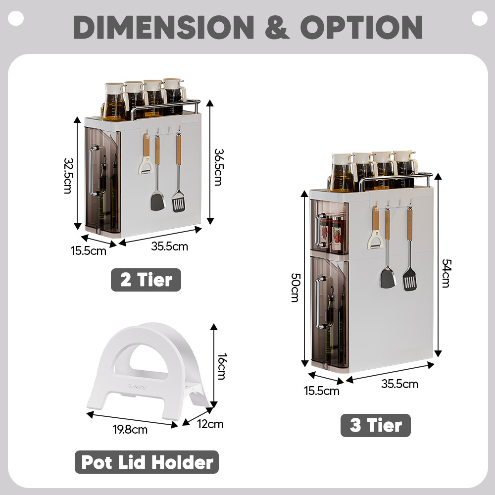 Kitchenut Kitchen Storage Rack Condiment Storage Box Countertop Storage ...