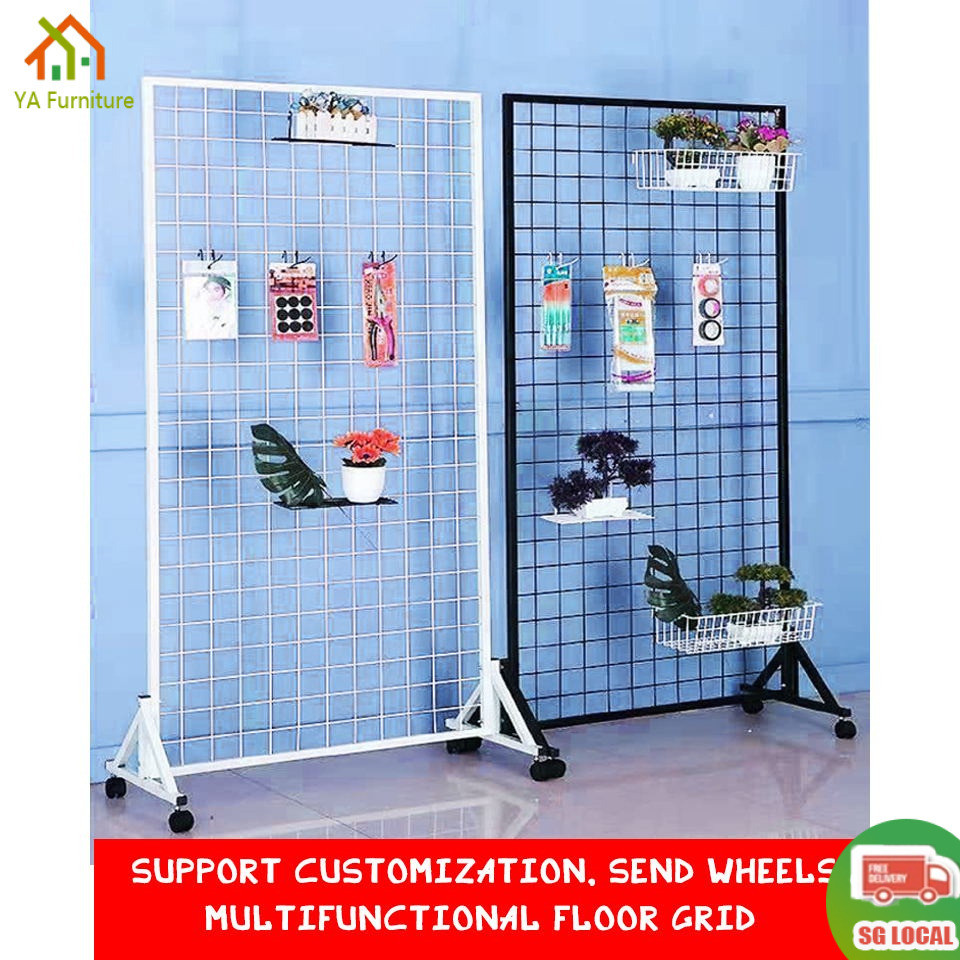 DXX Vertical or frame mobile double-sided wire mesh rack exhibition ...