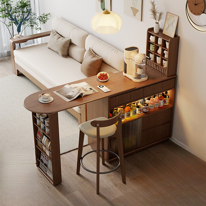 SP Bar Table Solid Wood Bar Counter Home Balcony Leisure Expandable ...