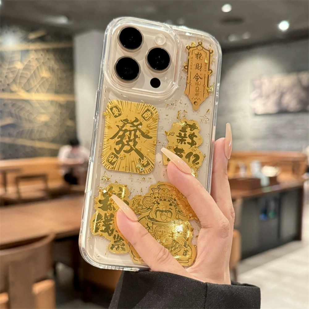 New Year Chic Characters Get Rich Gold Foil the God of Wealth Bling ...