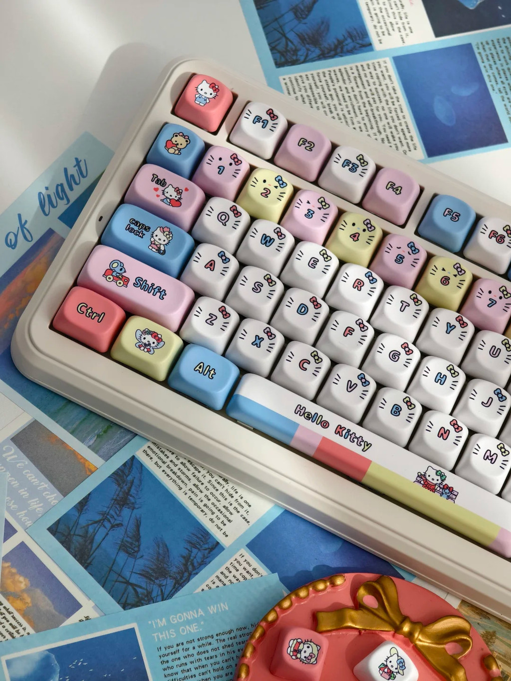Hello Kitty Keycap MOA Profile 129 Keys PBT Dye Sublimation Wooting MAD ...