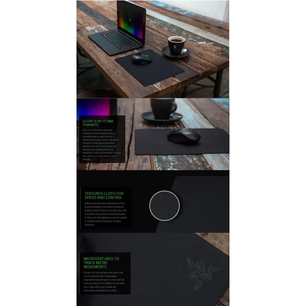 Razer Goliathus (Mobile Stealth Edition) — Small (Mousepad) | Shopee ...