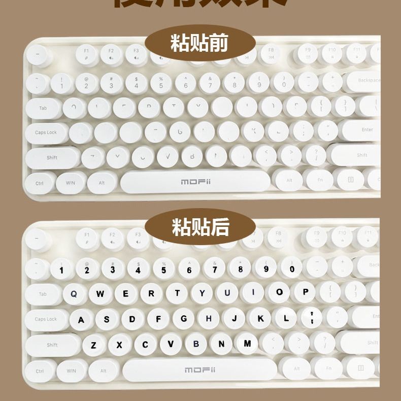 Round Keyboard Sticker Key Sticker Transparent Letter Sticker Laptop ...