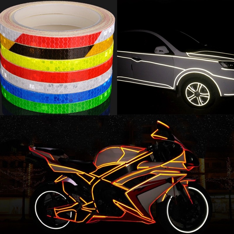 in stock 8m*1cm Colorful Reflective Stickers Strip For Car Motorcycle ...