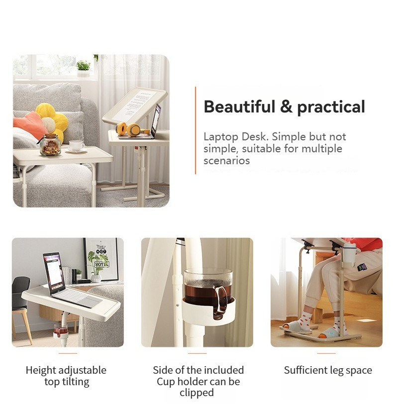 Foldable Computer Desk Movable Lifting Bedside Table for Simple Laptop ...