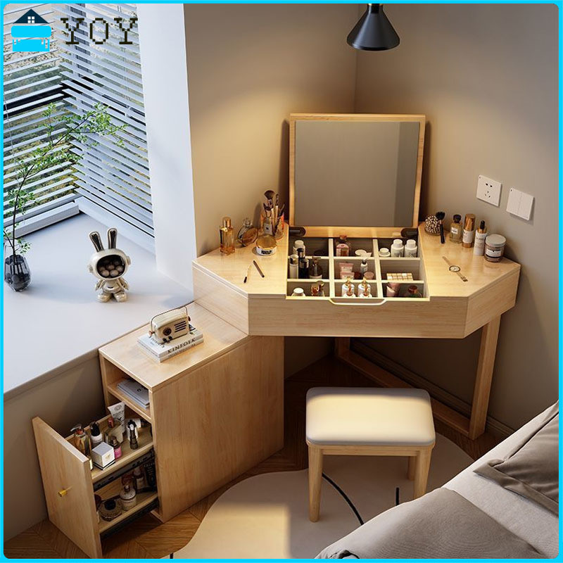 Dressing Table Solid Wood Corner Bedroom Ins Simple Small Apartment Net ...