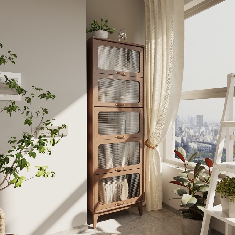 Storage Cabinet Solid Wood Container Simple Bedroom Five Barrel Cabinet ...
