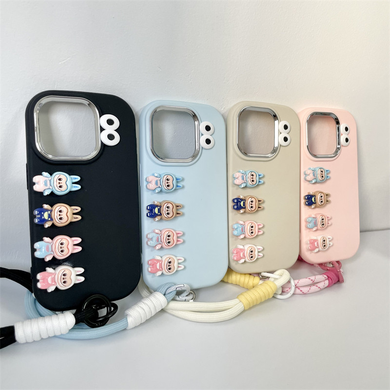 3D Labubu Cartoon Phone Case Electroplated camera For Samsung Galaxy ...