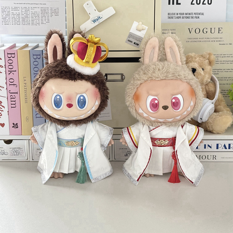 38cm Labubu Clothes Chess King Water Cloud Ancient Costume Vinyl Doll ...