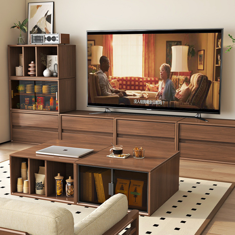 Solid Wood TV Console Multi-function TV Cabinet Tv Console Cabinet Bay ...