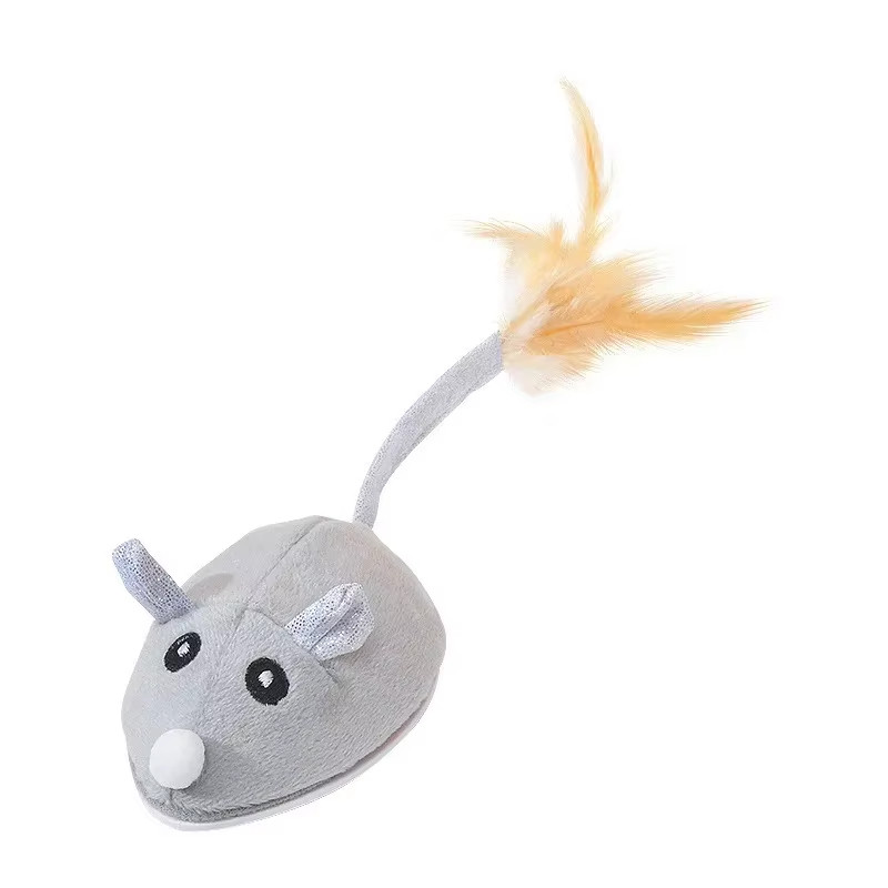 Interactive Mouse Toy for Cats USB Charging Moving Rat with Feather ...