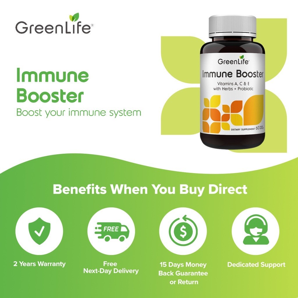 GreenLife Immune Booster (Vitamins A, C & E) with Herbs & Probiotic 2B ...