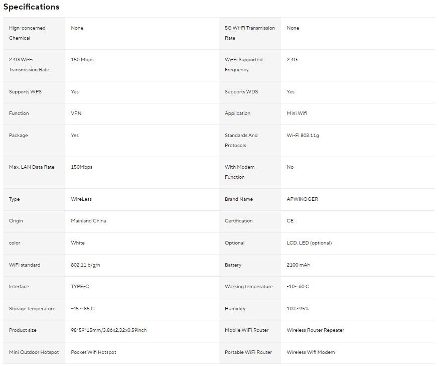4G/5G Mobile WIFI Router 150Mbps 4G LTE Wireless Router 3000mA Portable ...