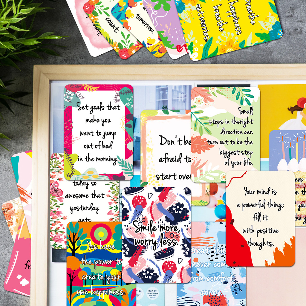 Positive Affirmation Card, 50pcs/set English Short Phrase Creative Card ...