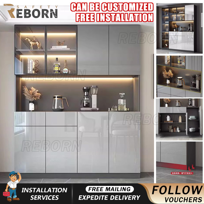 【Free Installation】Display Cabinet Modern Simple Multifunctional Glass ...