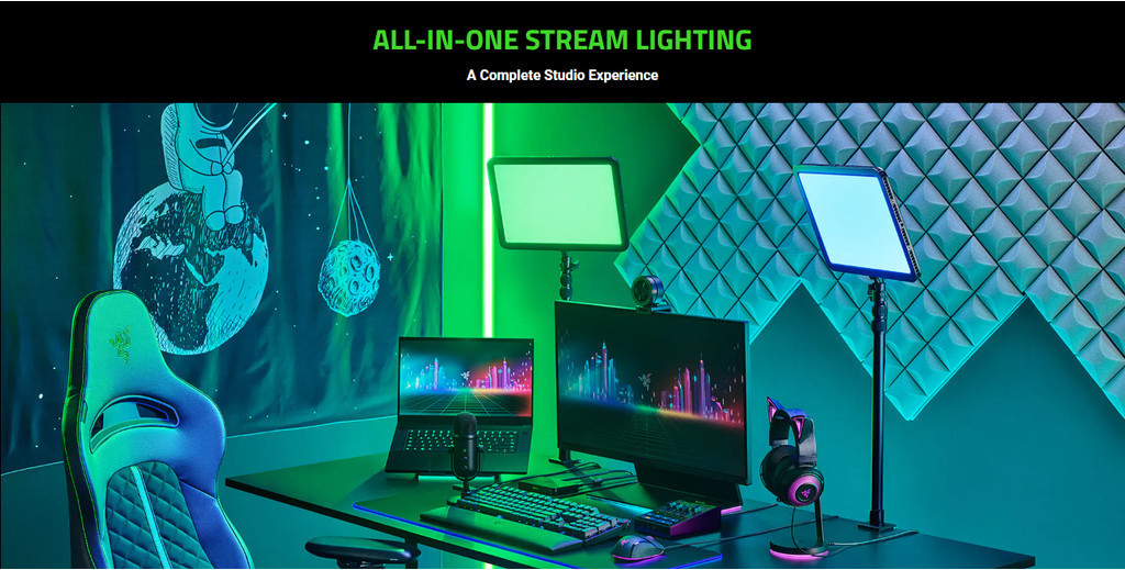Razer Key Light Chroma-Razer Chroma RGB Key Light for Streaming All-in ...