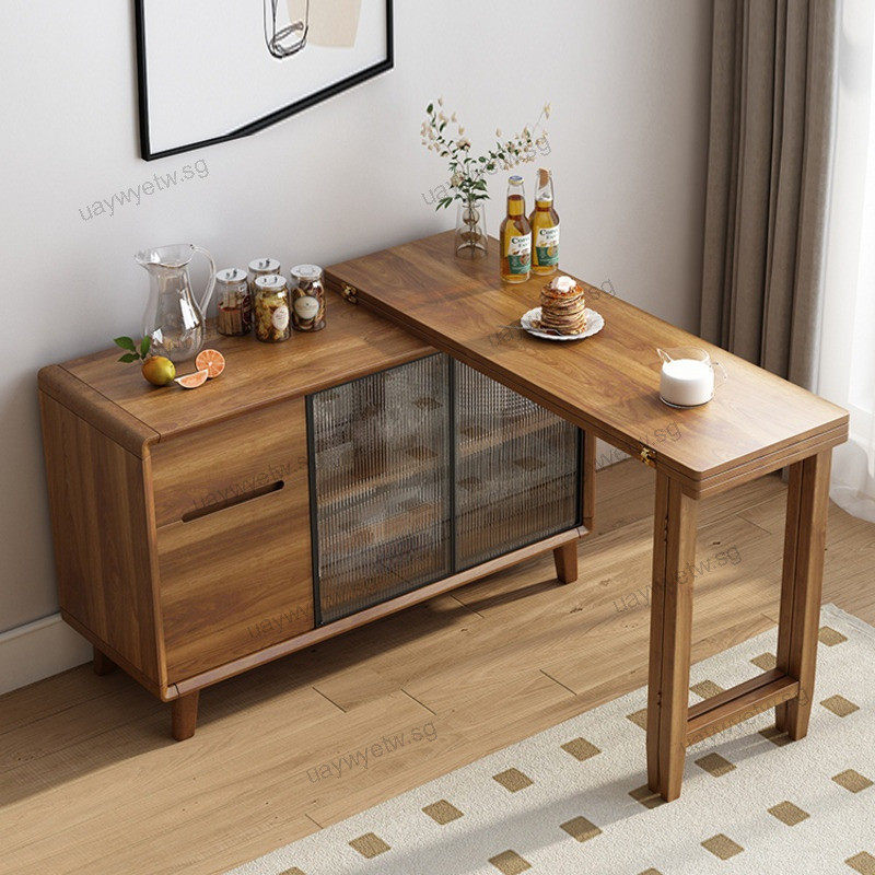 Foldable Dining Table Folding Solid Wood Dining Table Cabinet ...