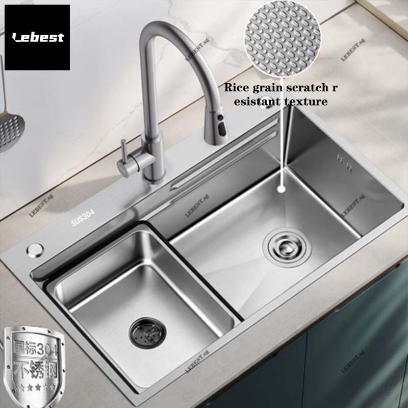 L·T Kitchen Sink Rice Grain Embossed Honeycomb Kitchen Sink Thickened ...