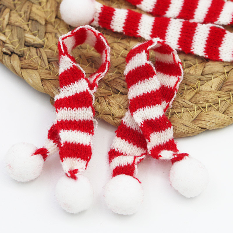 5 Pieces/Bag 20cm Christmas Mini Scarf Landscaping Dress Up Knitted ...