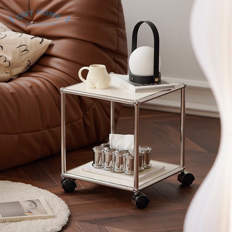 LQ Table Modern Stainless Movable Steel Korea Medieval Cart Trolley Tea ...