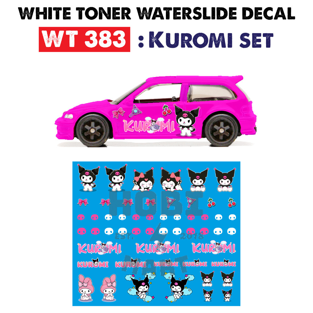 KUROMI SET Decals Hotwheels Tomica 1:64 diecast custom white toner ...