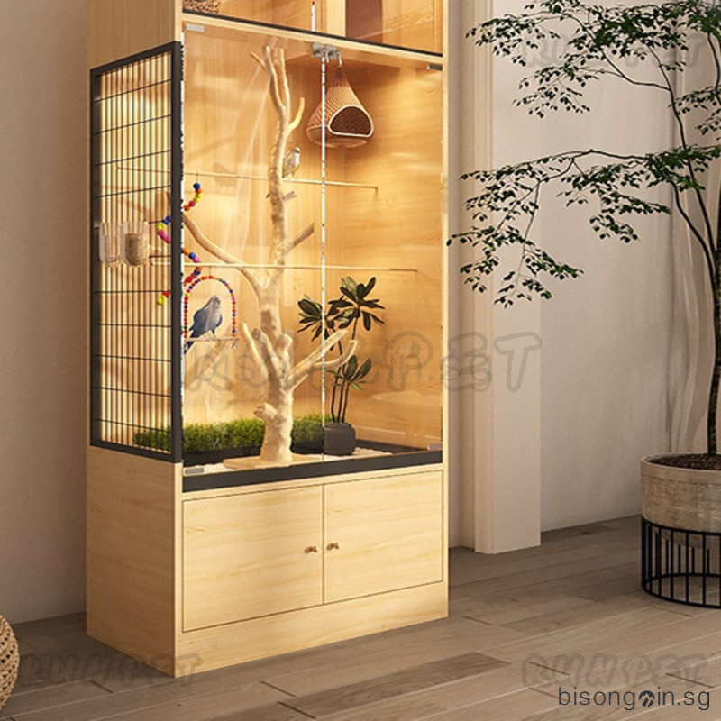 RUNPET Bird Cage Thumb Meow Parrot Xuan Feng Solid Wood Special Bird ...