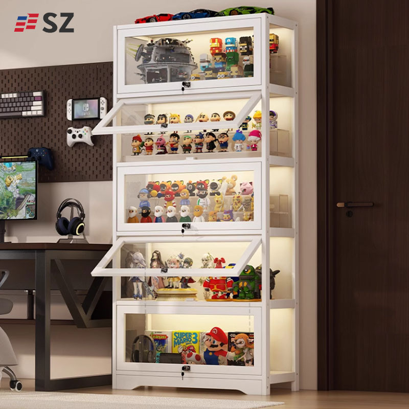 Display Cabinet Glass Acrylic With Lock Figurine Cabinet Rack With ...