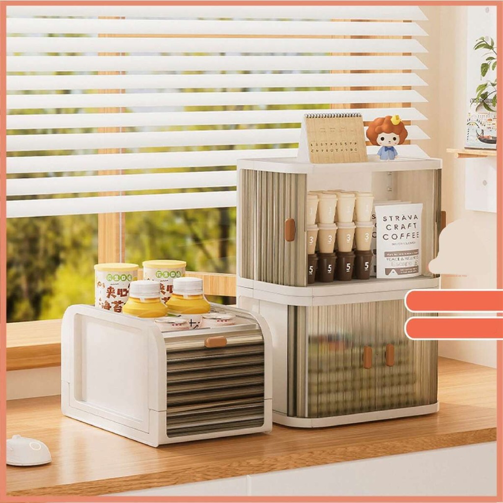 Stackable Desk Organiser Foldable Table Storage Box For Stationary ...