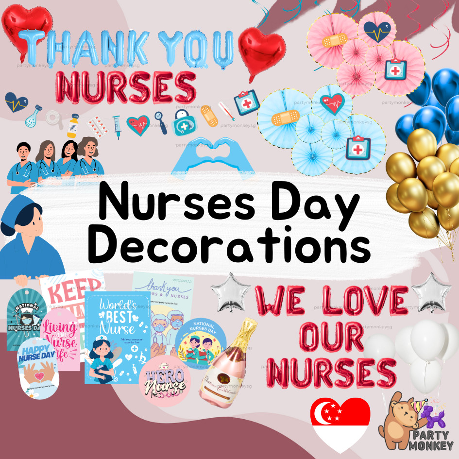 PartyMonkey Nurses Day Decoration Happy Nurse Day Balloon Backdrop Deco ...
