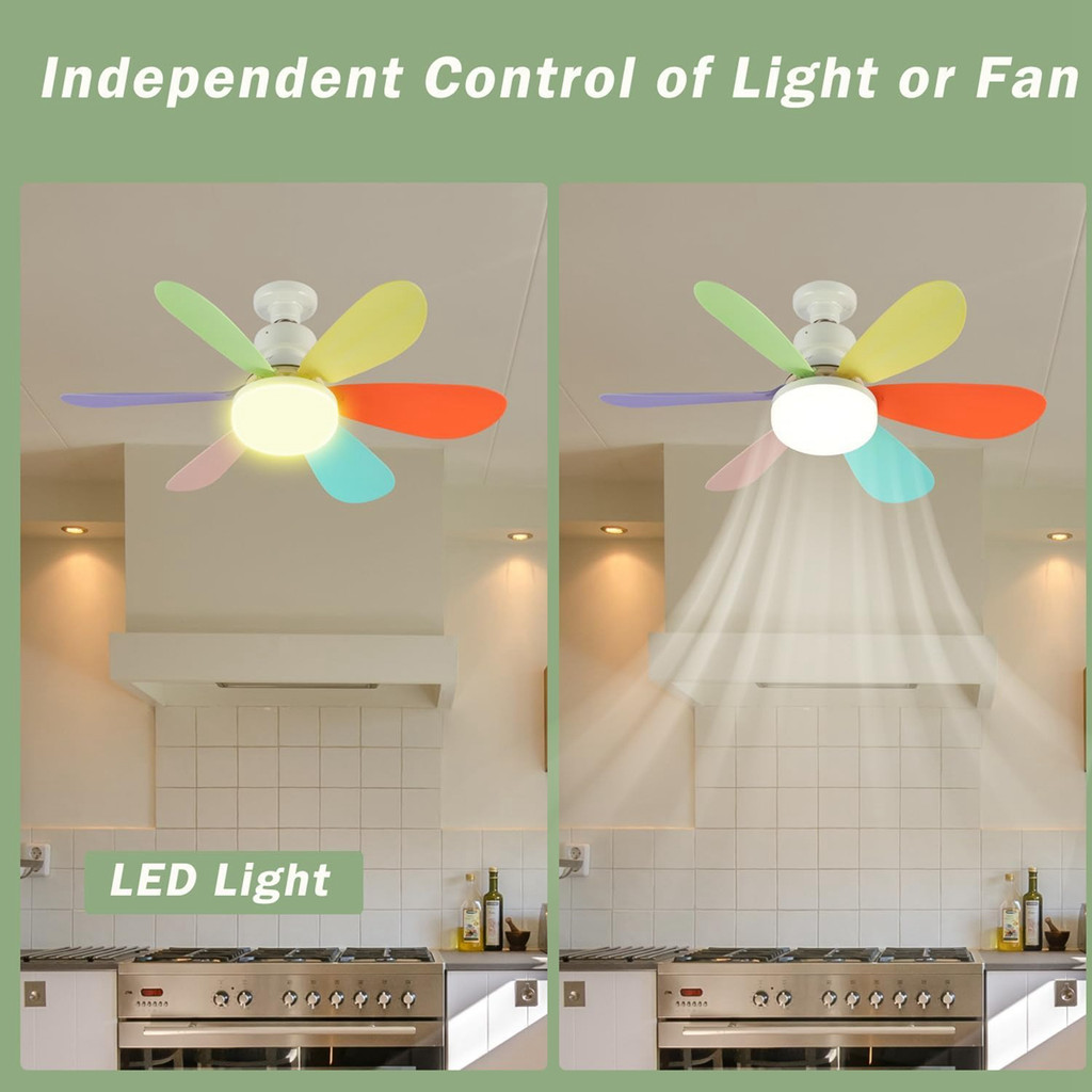 E27 Fan Light Ceiling Fan Lamp 3 Speeds Lighting Fan Small Ceiling Fan ...