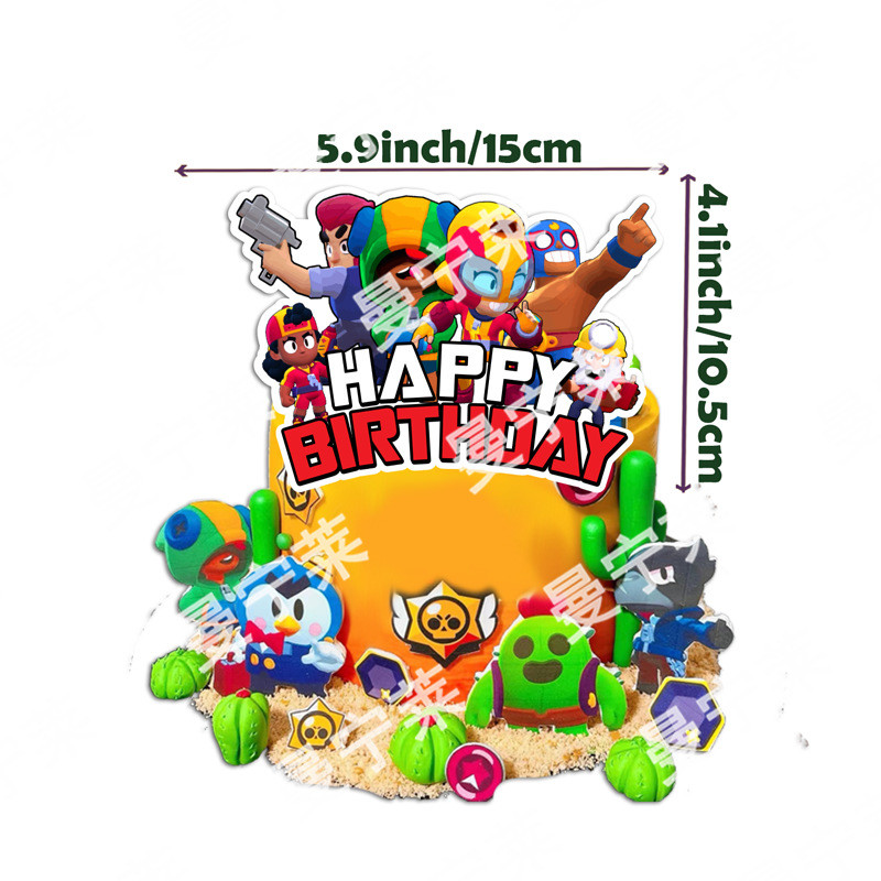 Brawl Stars Themed Decoration Birthday Party Banner Balloon Caketopper ...