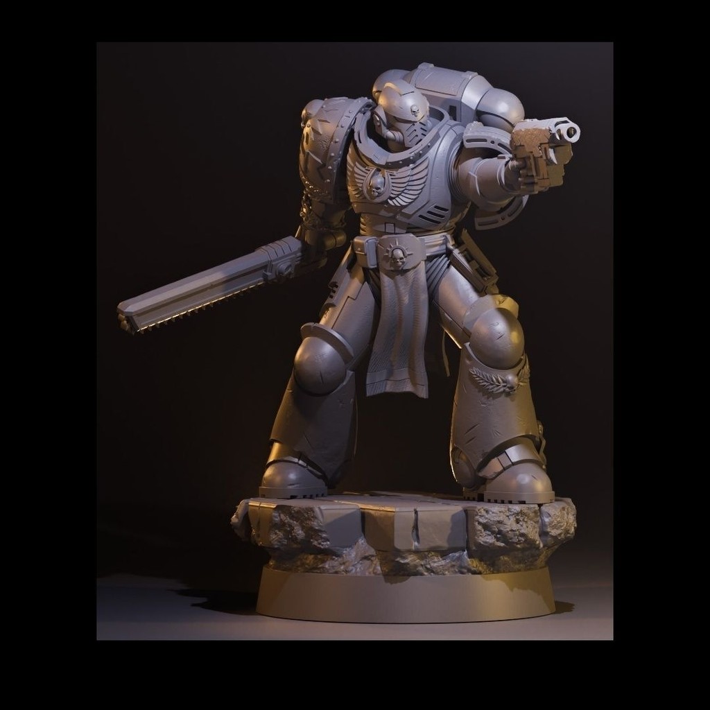 Warhammer 40k Extreme Warrior Lianchang Titus 120mm White Model Figure ...