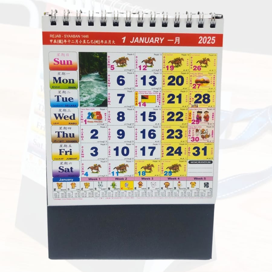 Calendar Horse Kalendar Kuda 2025 Table Calendar Desk Calendar | Shopee ...