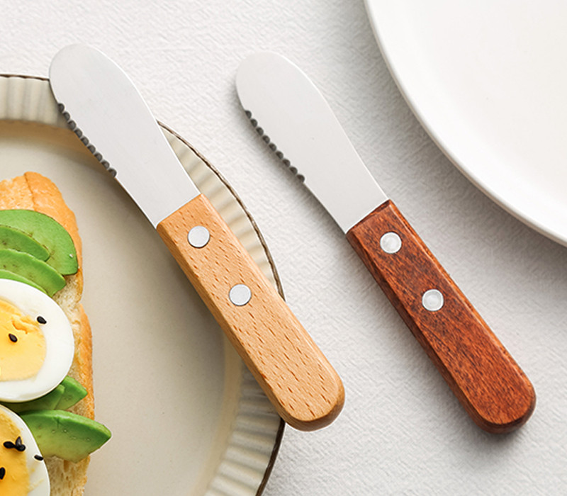 4Pcs Small Stainless Steel Butter Knife with Wooden Handle Child-Safe ...