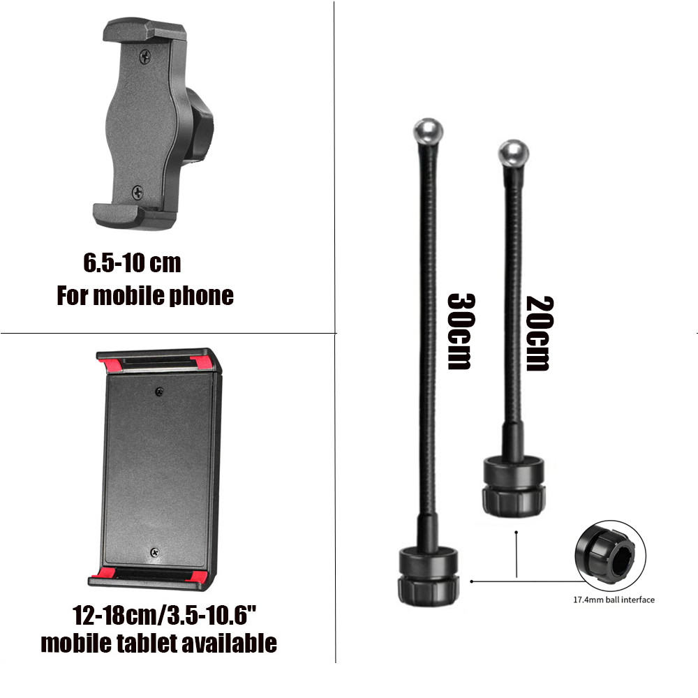 Cell phone tablet stand ball head extension metal hose desktop ...