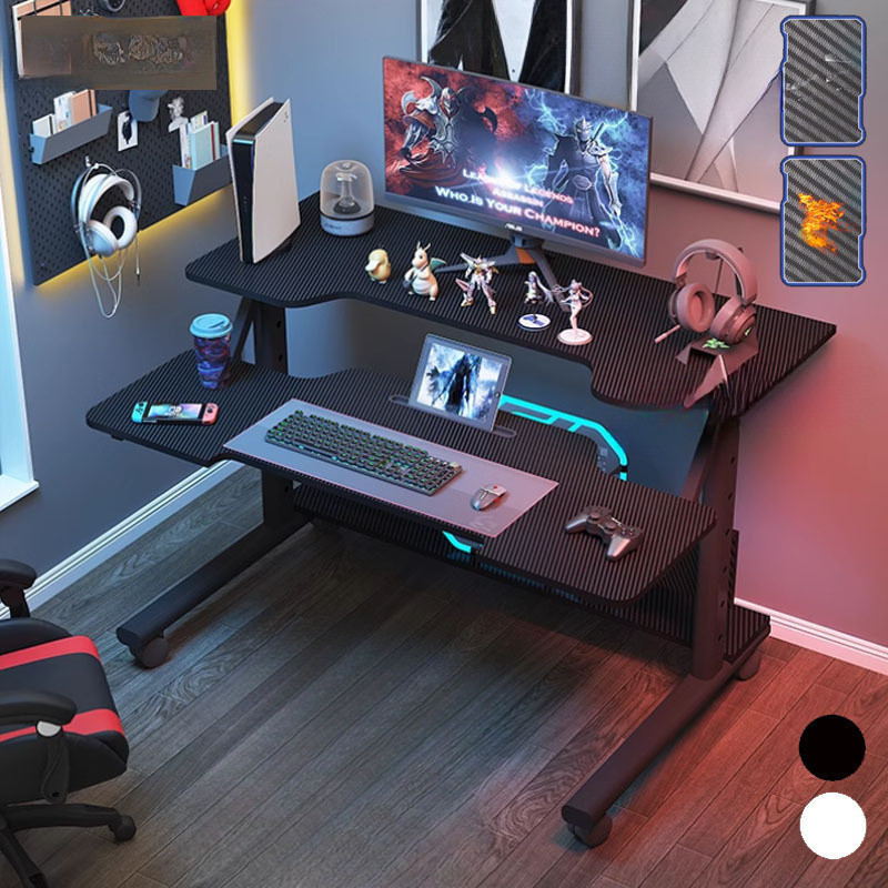 Liftable Computer Desk High And Low Desk Desktop Home Carbon Fiber ...